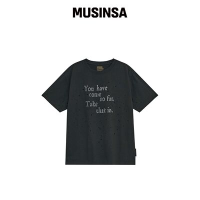 DEFGARMENTS GRUNGE 破损 T恤 [CHARCOAL] MUSIN韩国官网直邮进口