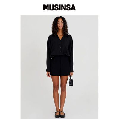 HAVELESS POCKET TENCEL 衬衫 黑色韩国官网直邮进口MUSINSA