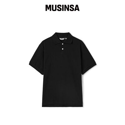 RISE&BELOW 重磅凉感棉质POLO衬衫 黑色 MUSINSA韩国官网直邮进口