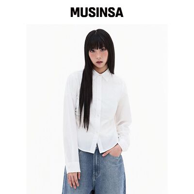 FILLUMINATE (W) 褶皱细节衬衫-白色 MUSINSA韩国官网直邮进口