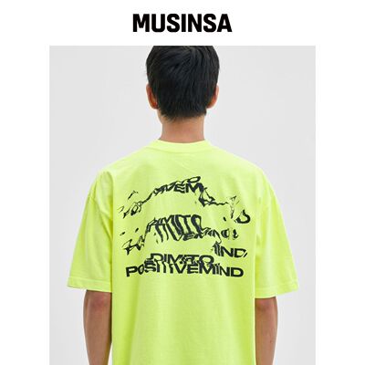 DIMITO CIRCLE LOGO SSV GD 6.5OZ TEE NEON YEL韩国官网直邮进口
