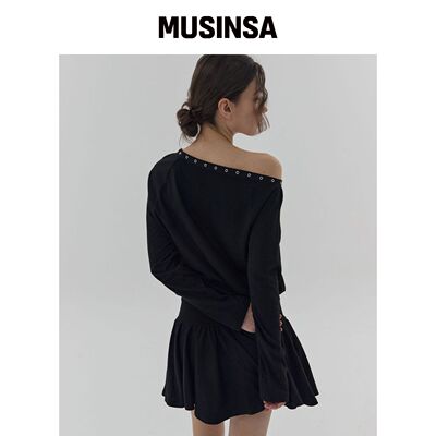 DEARSTALKER GEN EYELET ONE OFF-SHOULDER DRES韩国官网直邮进口