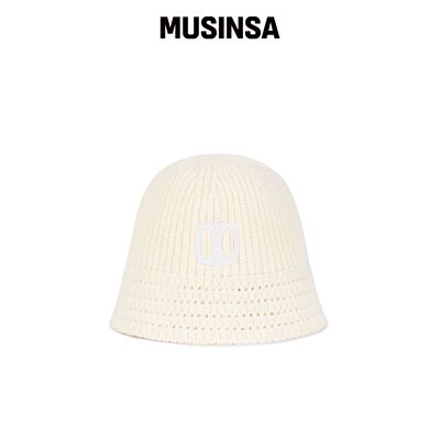 VARZAR VA SQURE 拼布针织桶帽 豆沙色 MUSINSA韩国直邮官方正品