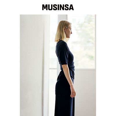 RRACE Maxi Wrap Skirt_海军蓝 MUSINSA韩国官网直邮进口