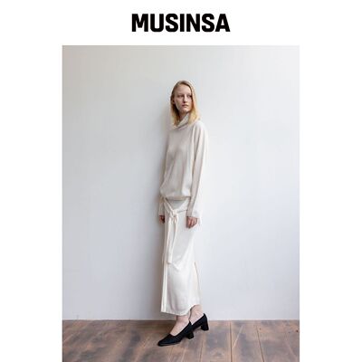 RRACE Maxi Wrap Skirt_象牙色 MUSINSA韩国官网直邮进口
