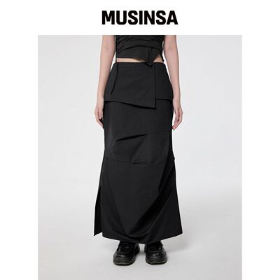 FLAREUP 层叠长裙 (FL-238_黑色) MUSINSA韩国官网直邮进口
