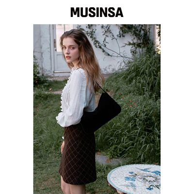 LENINA ILIANA 麂皮单肩包_黑色 MUSINSA韩国直邮官方正品