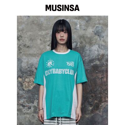 CRYBABYCLUB RRACE拼色半高领T恤 MUSINSA韩国官网直邮进口