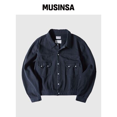 TIMELESS SPORTSWEAR 锯齿棉质夹克水洗海军蓝 M韩国官网直邮进口