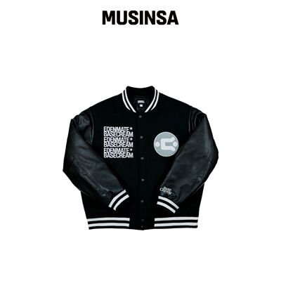 BASECREAM BASECREAM x EDEN 皮革varsity夹克韩国官网直邮进口