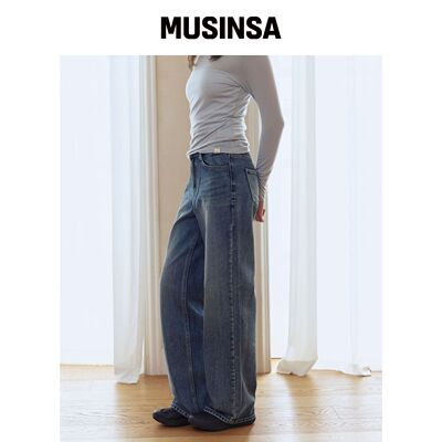 AFTERHOURS STRAIGHT DENIM PANTS (蓝色) MUSIN韩国官网直邮进口
