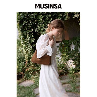 LENINA ILIANA 麂皮单肩包_金棕色 MUSINSA韩国官网直邮进口