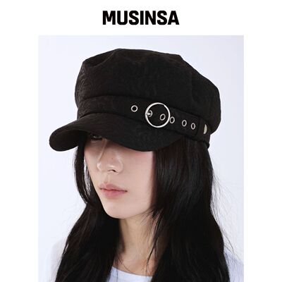 RUNNINGHIGH 搭扣点缀水手帽[黑色] MUSINSA韩国官网直邮进口