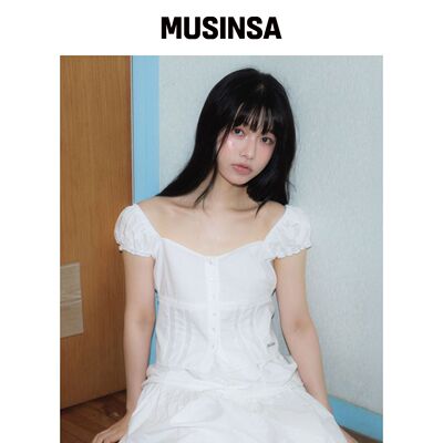 ROSEFRANTZ 蕾丝收褶短款上衣 [象牙色] MUSINSA韩国直邮官方正品