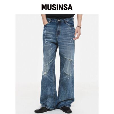 DNSR 破洞喷溅牛仔裤 Rust Blue MUSINSA韩国官网直邮进口