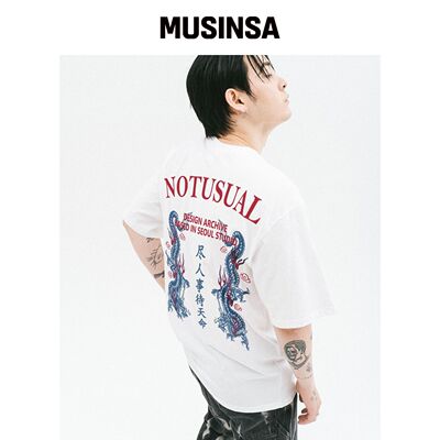 NOTUSUAL 天命半高领T恤 [白色]韩国官网直邮进口MUSINSA