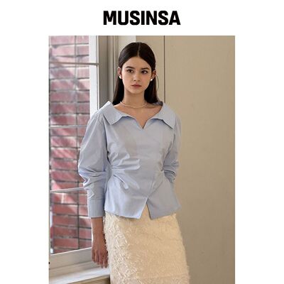 LAUTREDE MIN Lautre Amanda 蓝色衬衫韩国官网直邮进口MUSINSA