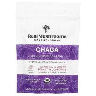 Real Mushrooms,白桦茸，有机蘑菇浸膏粉，2.12 盎司（60 克）