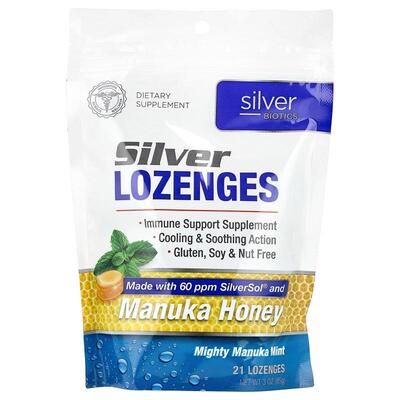 American Biotech Labs,银锭剂，超能麦卢卡薄荷，21 锭剂，3 盎8