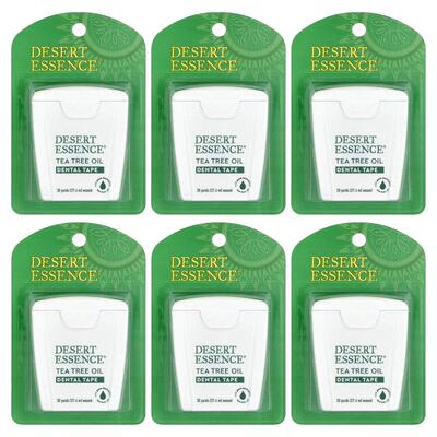 沙漠精华,Dental Tape, Waxed, Tea Tree Oil, 6 Count