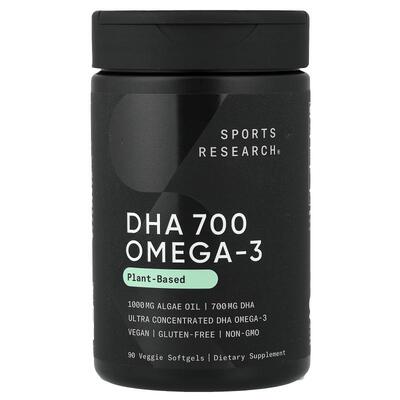 Sports Research,DHA 700 Omega-3, Plant-Based , 90 Veggie Sof