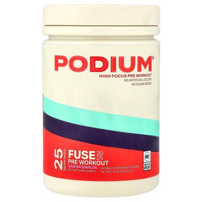 Podium Nutrition,Fuse 2025 锻炼前营养素，酸西瓜味，15.26 盎4