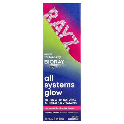 Bioray,Rayz®，All Systems Glow，适用于青少年，树莓味