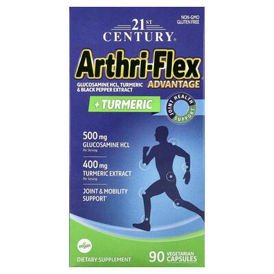 21世纪,Arthri-Flex Advantage+ 姜黄，90 粒素食胶囊