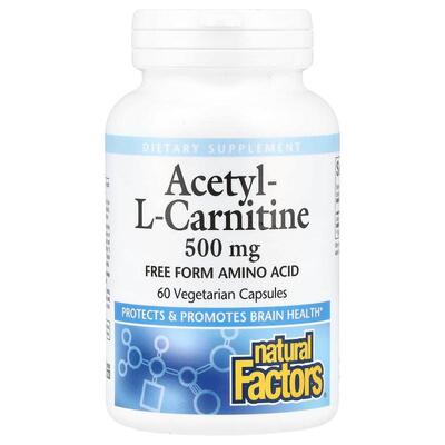 Natural Factors,乙醯 L-肉堿，500 毫克，60 粒素食胶囊