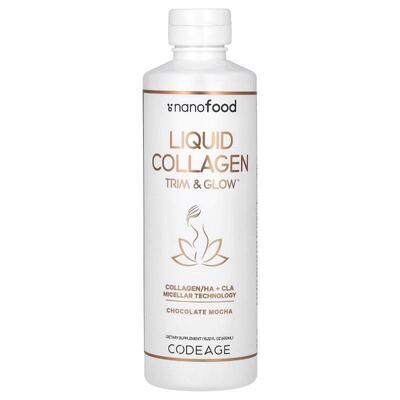 Codeage,Nanofood，液体胶原蛋白，Trim & Glow，巧克力摩卡