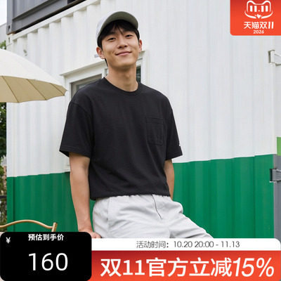 adidas阿迪达斯男秋季POCKET TEE胸前口袋运动休闲短袖T恤JM2028