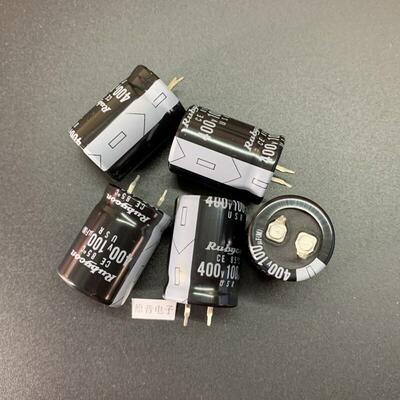 Rubycon 100UF400V原装全新日本红宝石电解电容直径22mm×高30mm