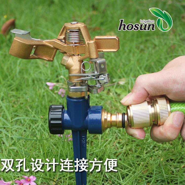 园艺亚马逊全金属360度自动旋转摇臂喷头草坪灌溉可调洒水器
