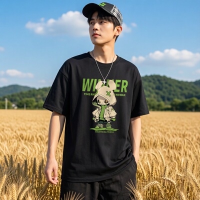 纯棉短袖男韩版宽松200GT恤
