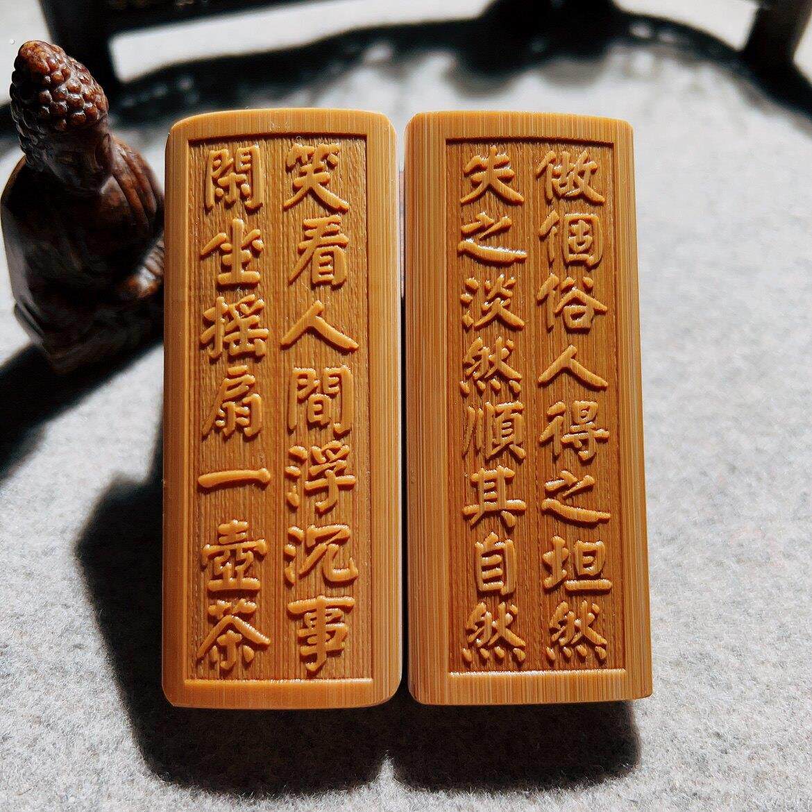 玉竹手工雕刻实心竹手把件 天然老竹竹雕竹牌 地区特色竹编工艺品