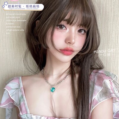 一口喵假发女日常公主切网红lolita长直发自然逼真jk全头套式假发