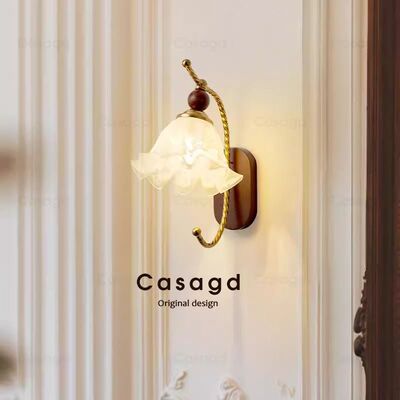 新款中古风客厅壁灯法式复古高级温馨卧室床头走廊过道灯具casagd