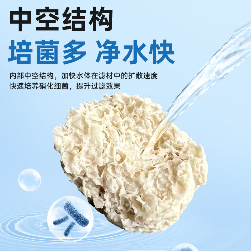 鱼缸核桃滤材净水细菌屋过滤材料水族箱培菌陶瓷环活性炭火山石