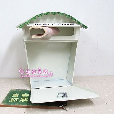 田园欧式信箱 防雨信报箱室外铁艺彩绘投信箱留言箱邮筒别墅邮箱