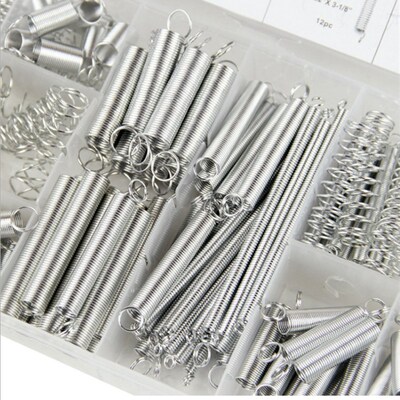 200PCS弹簧拉簧压簧套装 拉伸带勾带钩弹簧组套 五金配件DIY
