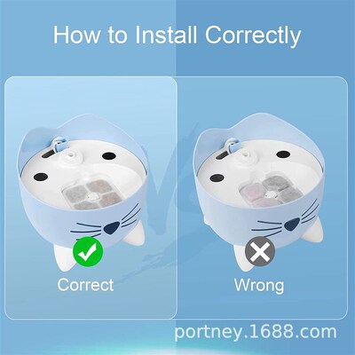 pixi电动猫咪饮水机滤芯猫脸宠物饮水器过滤棉网片猫狗喝水器配件