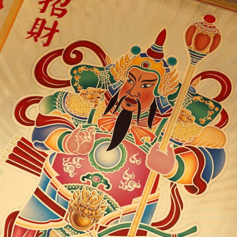 乔迁新居传统文武门神贴画过年金箔门贴秦叔宝尉迟恭镇宅招财门幅