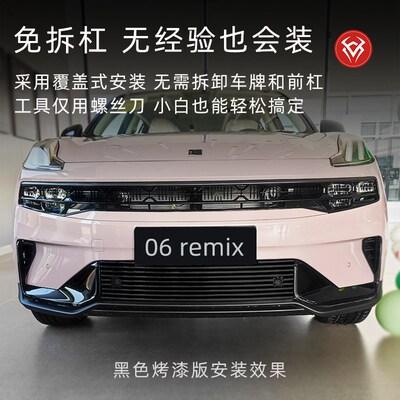 适用于领克06 remix前脸中网外观改装配件专用防虫网装饰汽车用品