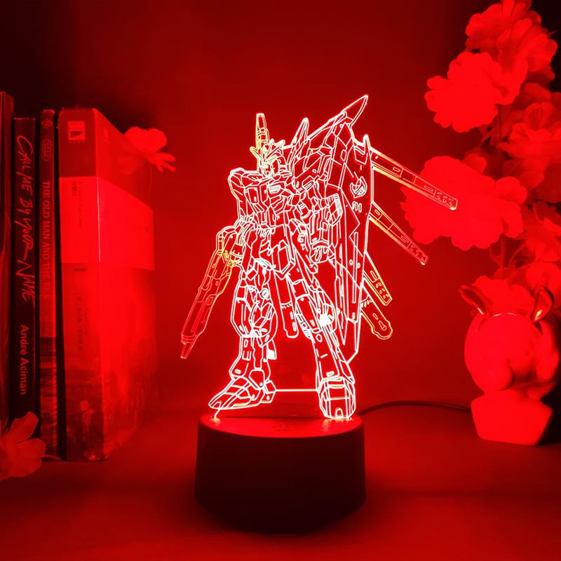 机动战士高达模型装饰台灯动漫游戏周边七彩氛围桌面LED炫酷夜灯
