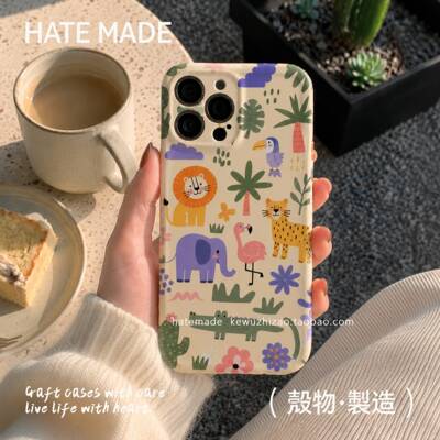原创菲林壳可爱动物印花手机壳iPhone保护套软壳防摔小众
