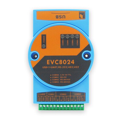 USB转RS232/485/422/TTL通讯模块串口高速隔离转换器EVC8024银杏
