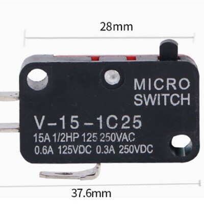 3脚自复模具V-156-1C25小型微动行程限位开关带滚轮银触点TM1306