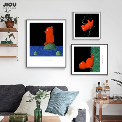 定做张占占卧室版画客厅沙发背景墙装饰画艺术家饭厅挂画卡通床头
