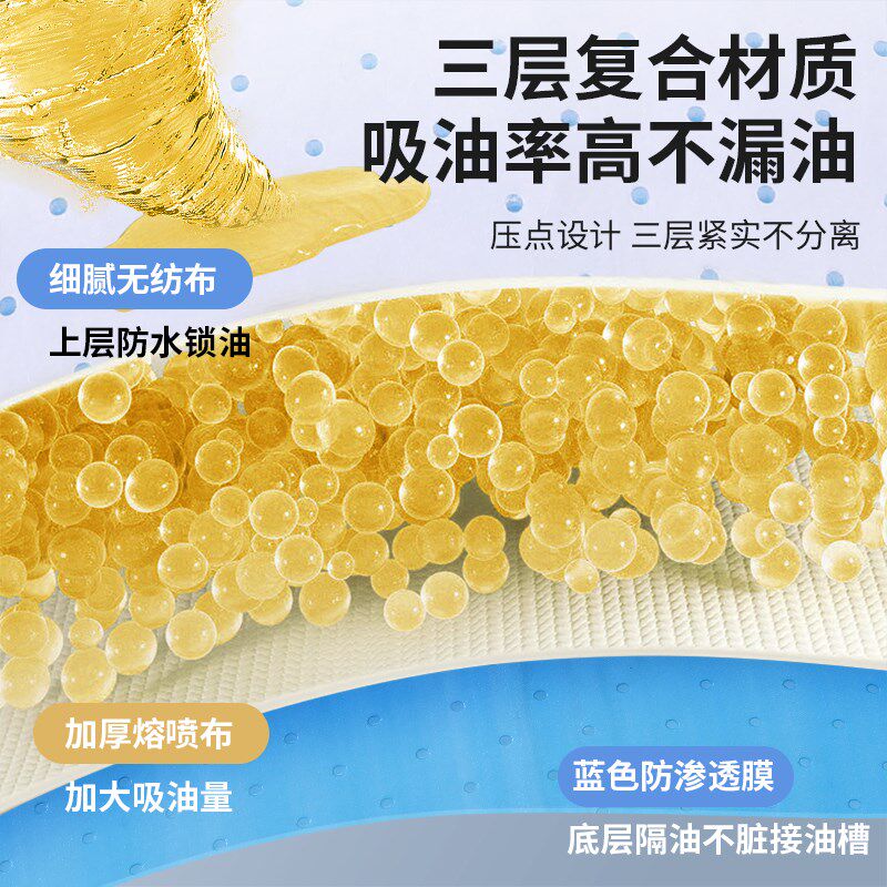 抽油烟机专用吸油棉加厚通用厨房集成灶油槽垫油盒防油贴毡吸油纸