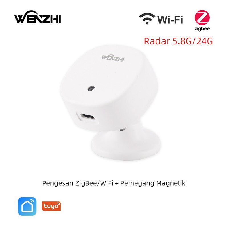 涂鸦智能传感器ZigBee3.0人体存在传感器光感距离墙壁磁吸传感器